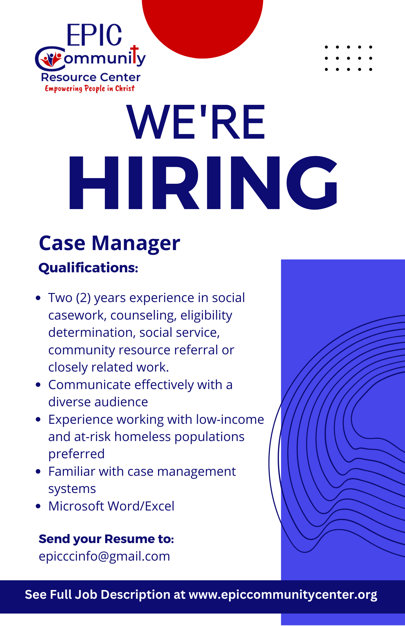 Job opportunities - EPIC Community Center